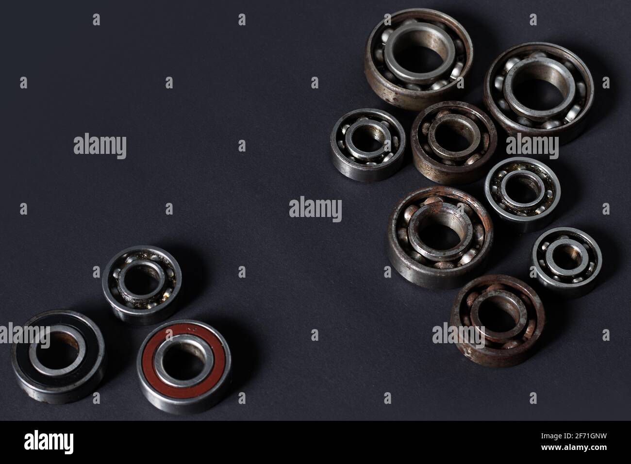 Used rusty metal ball bearing, top view Stock Photo - Alamy