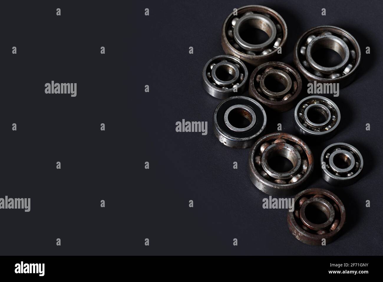 Used rusty metal ball bearing, top view Stock Photo - Alamy