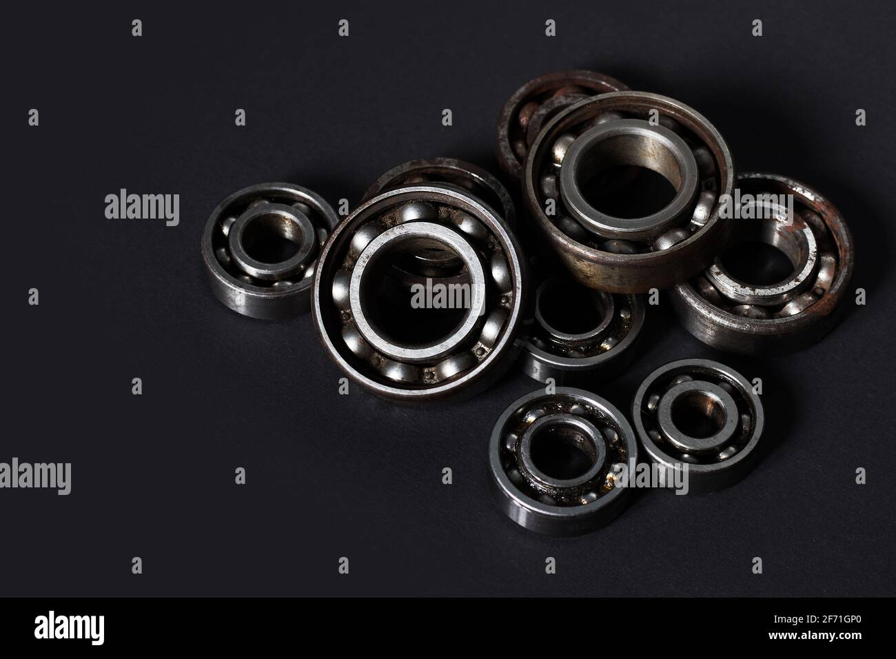Used rusty metal ball bearing, top view Stock Photo - Alamy
