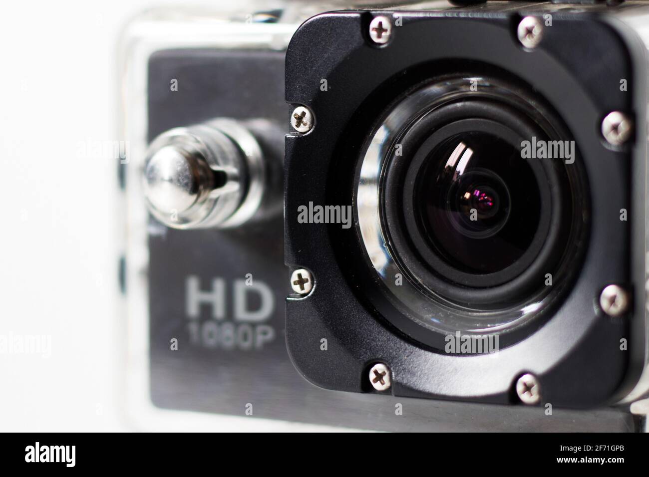 Camera lens isolated on white background Stock Photo - Alamy