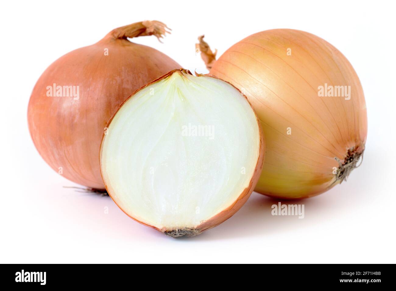 Fresh onion bulbs isolated on white background Stock Photo - Alamy