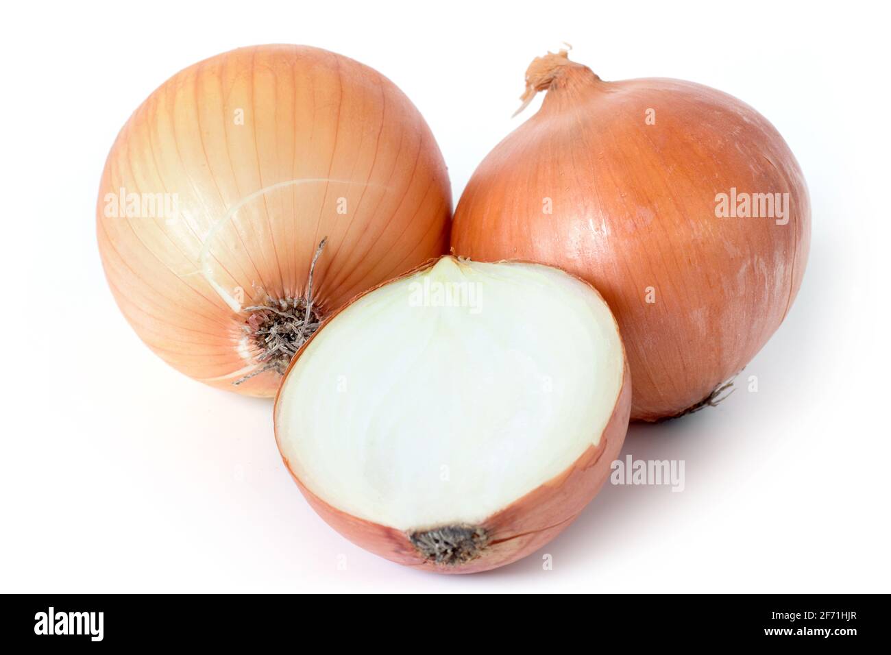 Fresh onion bulbs isolated on white background Stock Photo - Alamy