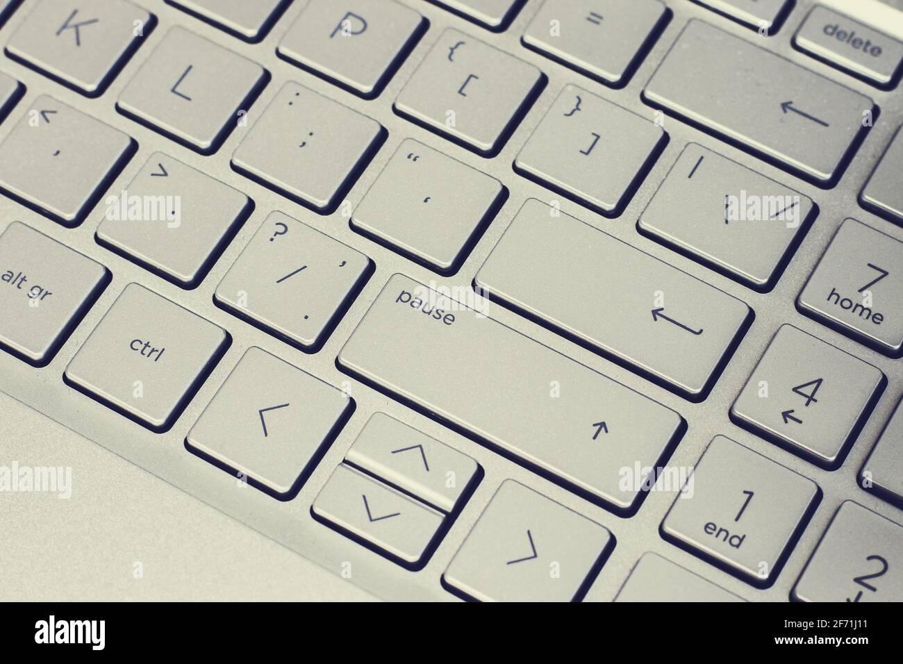 Keyboard of a notebook computer. White and black Stock Photo - Alamy