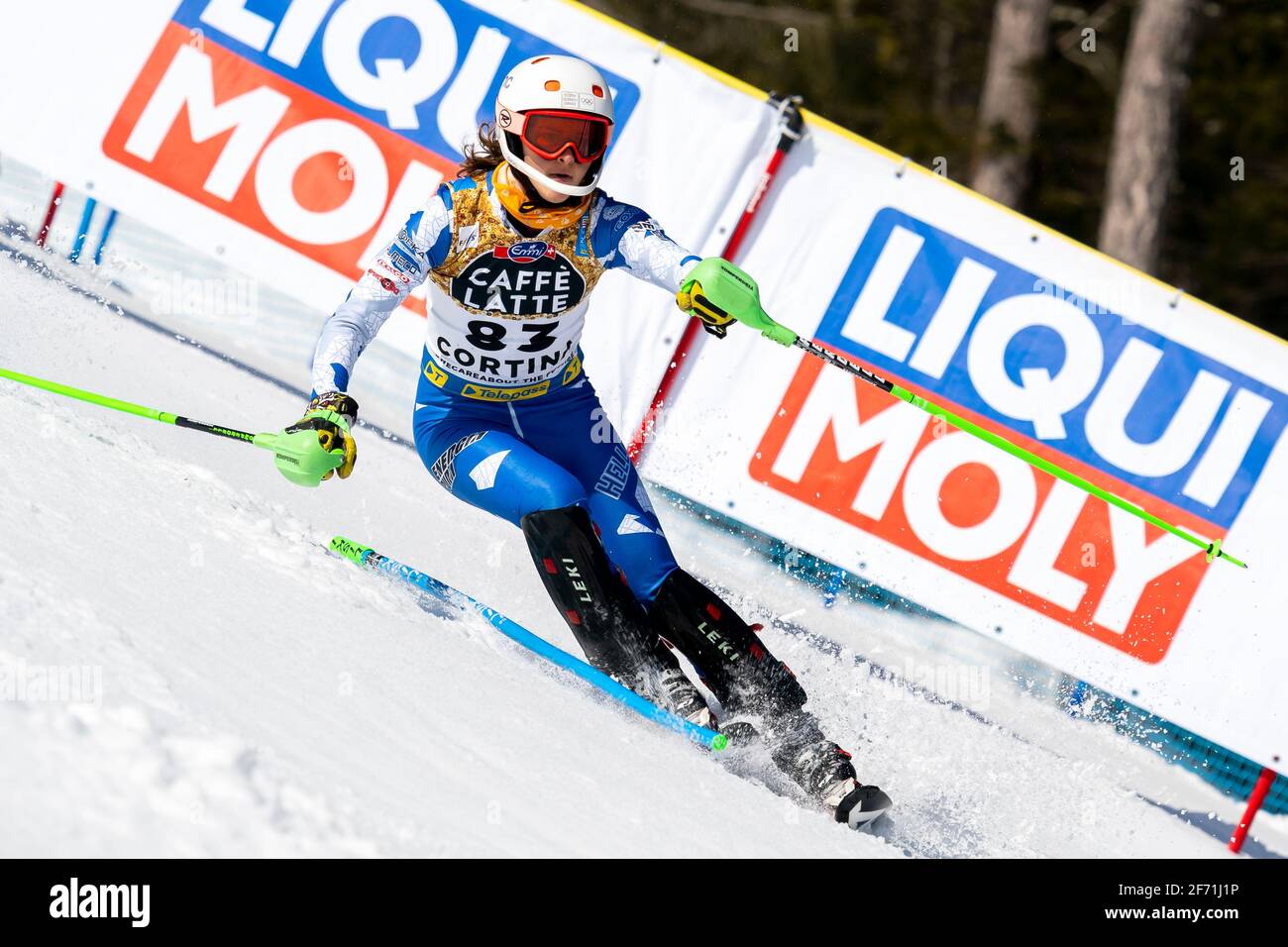 Cortina d'Ampezzo, Italy 20 February 2021: KALTSOGIANNI Maria Nikoleta ...