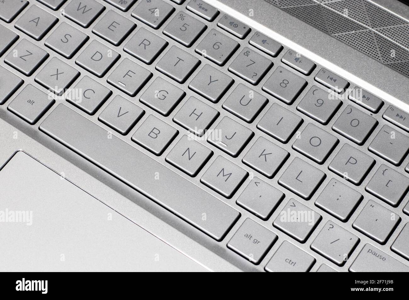 Keyboard of a notebook computer. White and black Stock Photo - Alamy