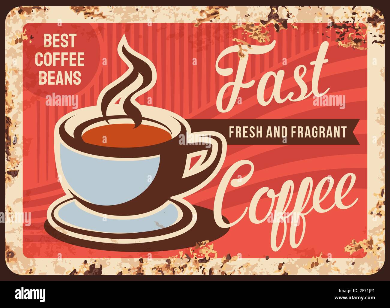 Cafe coffee drink rusty metal vector plate Stock Vector Image & Art - Alamy