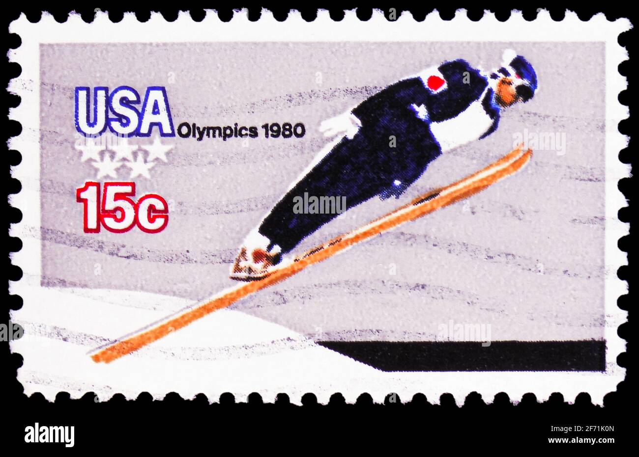 MOSCOW, RUSSIA - JANUARY 20, 2021: Postage stamp printed in United ...