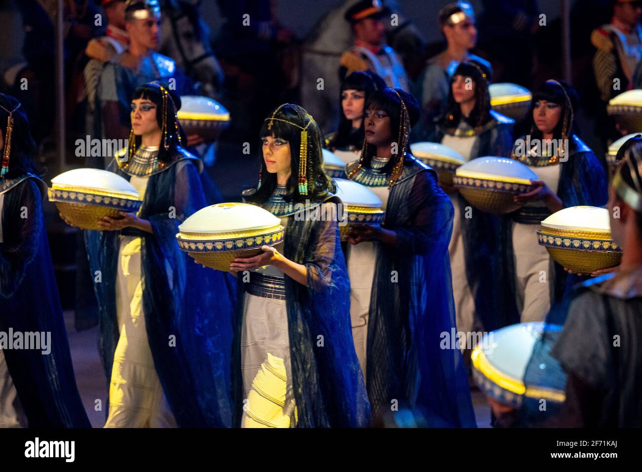Cairo, Egypt. 03rd Apr, 2021. A procession of 22 ancient Egyptian royal ...