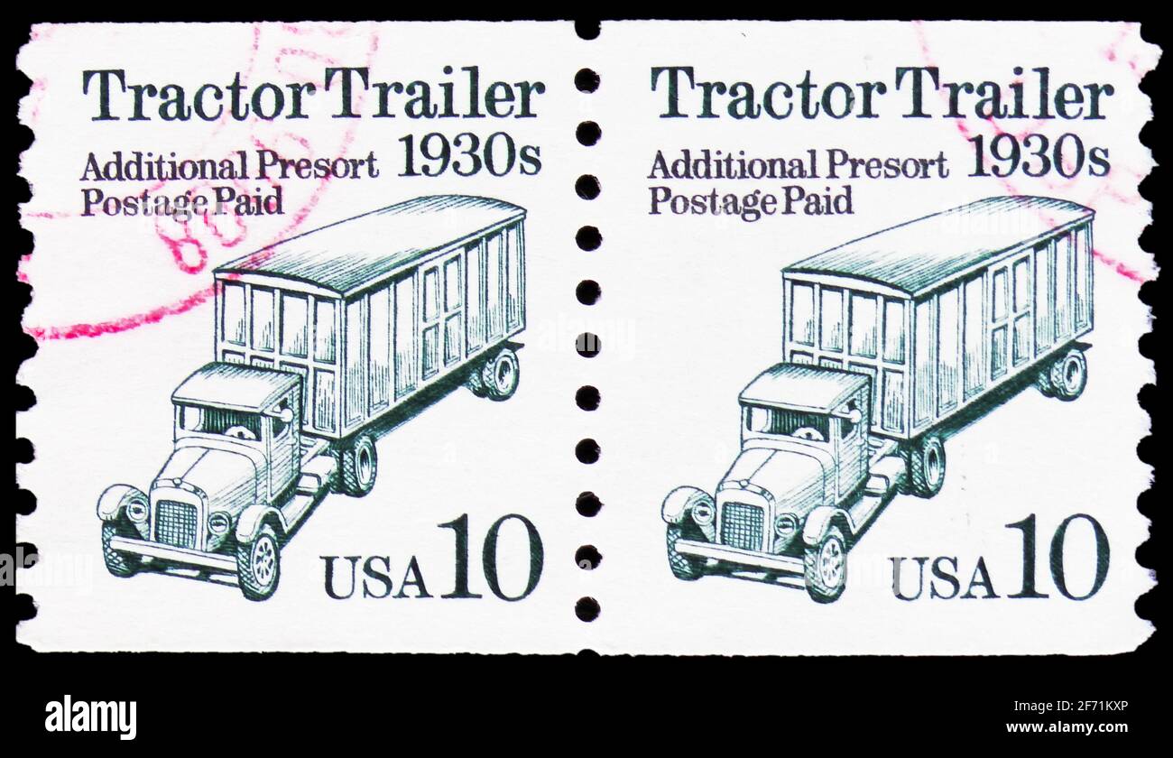 Trucks states postage stamps hi-res stock photography and images - Alamy