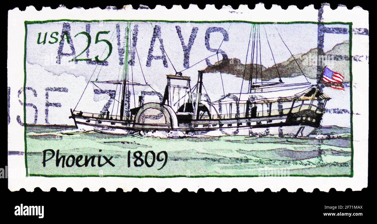 MOSCOW, RUSSIA - JANUARY 20, 2021: Postage stamp printed in United ...