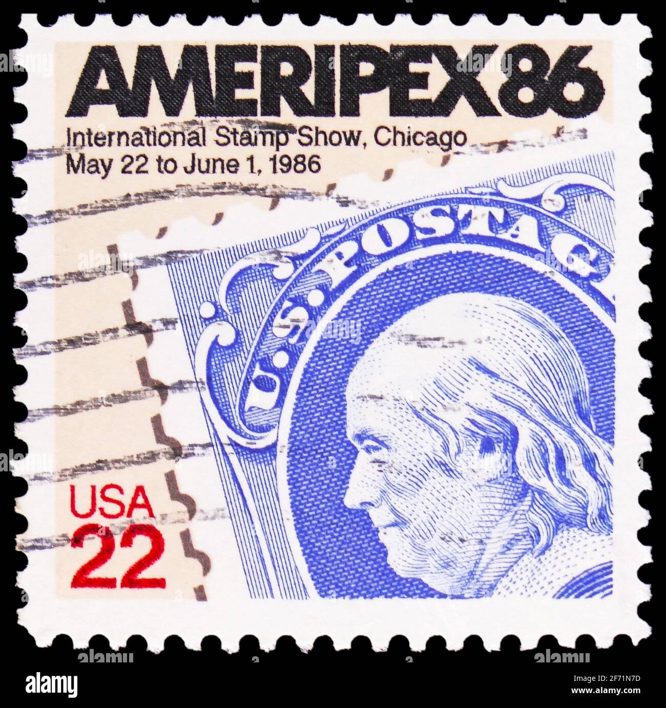 MOSCOW, RUSSIA - JANUARY 20, 2021: Postage stamp printed in United ...