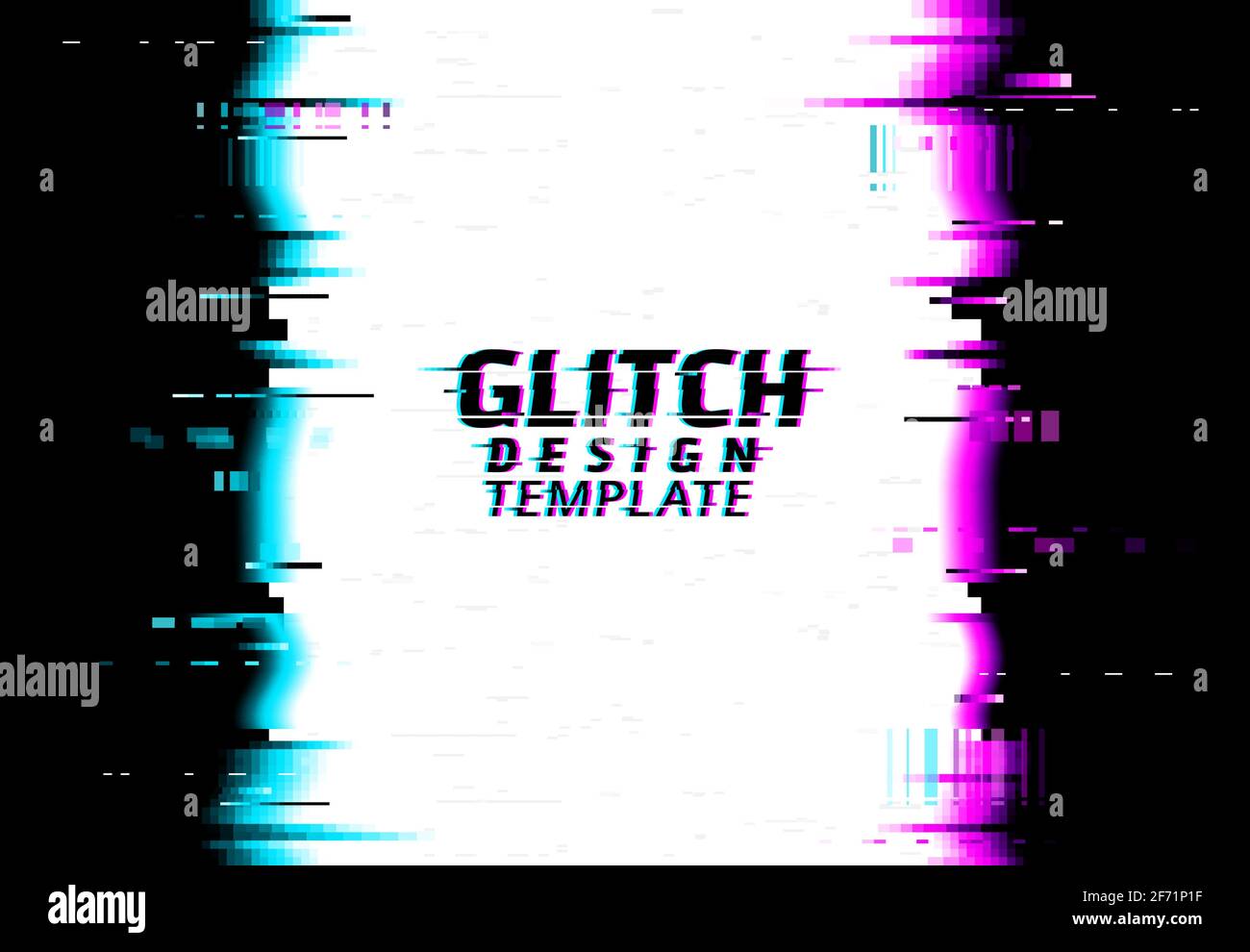 Glitch on screen, video signal error design effect Stock Vector Image ...