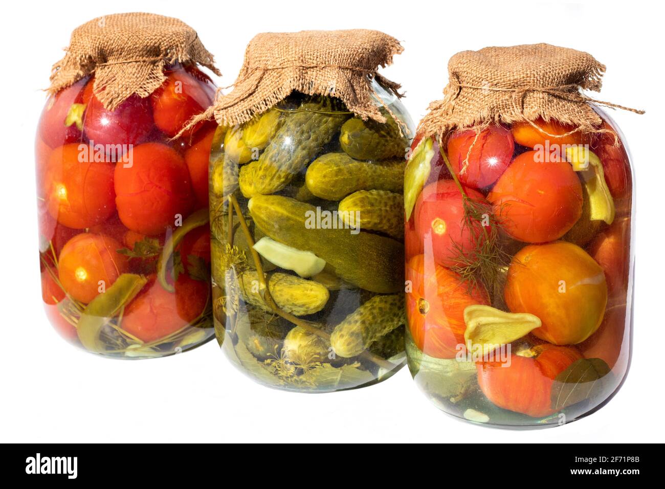 Preserved vegetables isolated in white background Stock Photo - Alamy