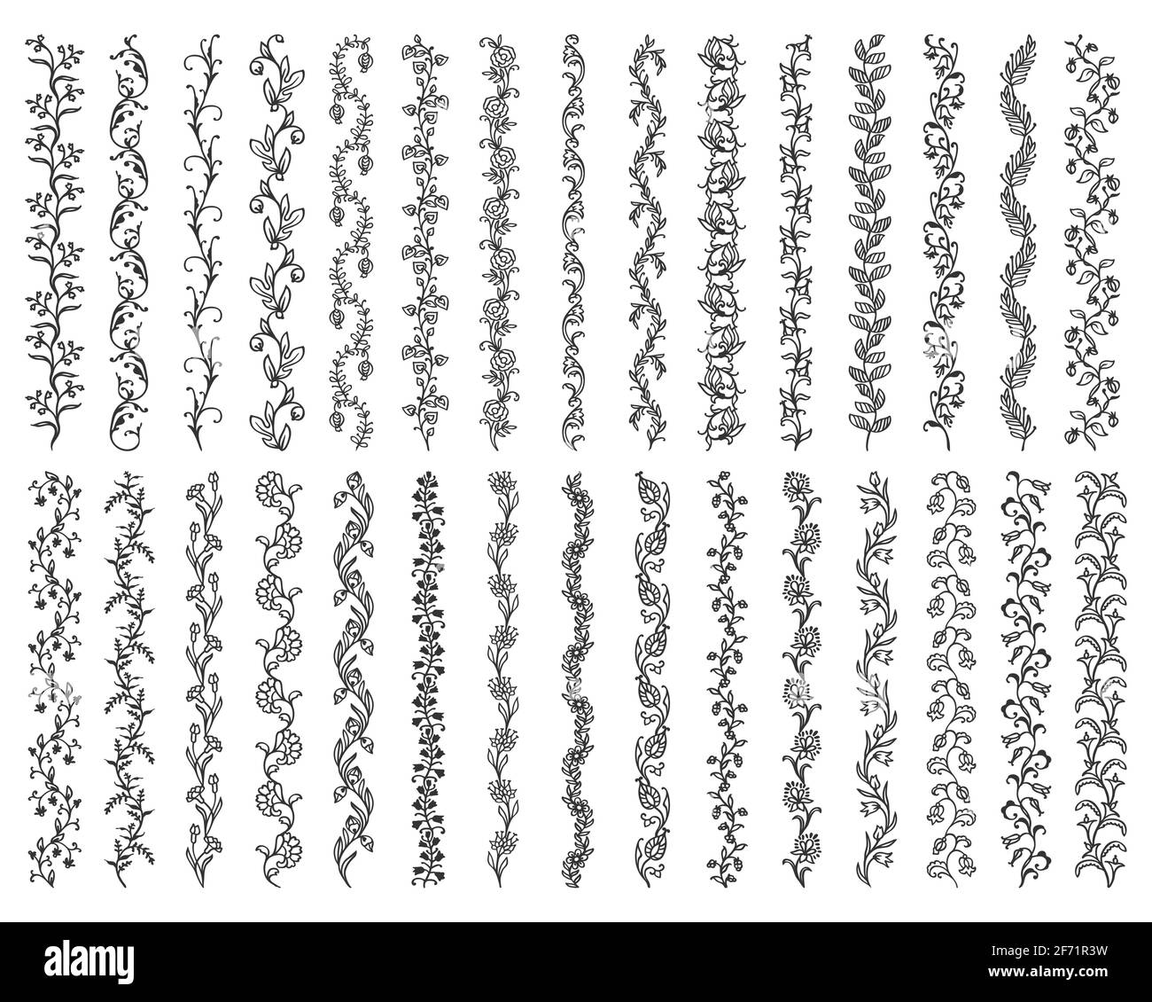 Floral dividers, line borders and frame lines Stock Vector Image & Art ...