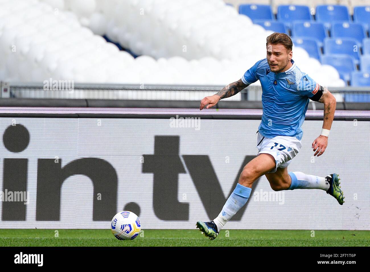 Ciro Immobile of SS Lazio seen in action during the Italian Football ...