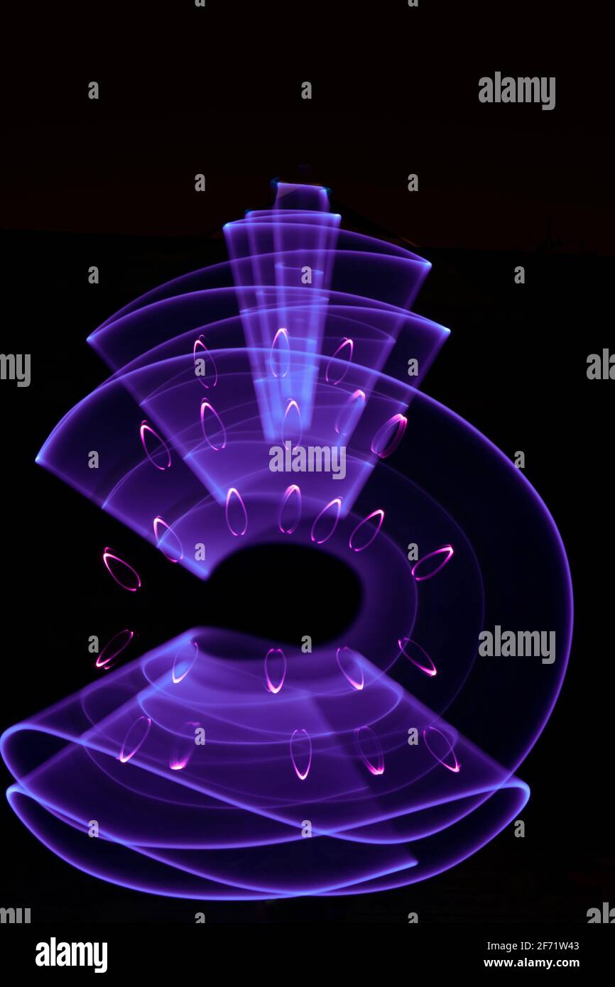 Abstract curved purple shape with a bright saber. Pattern for wallpaper ...