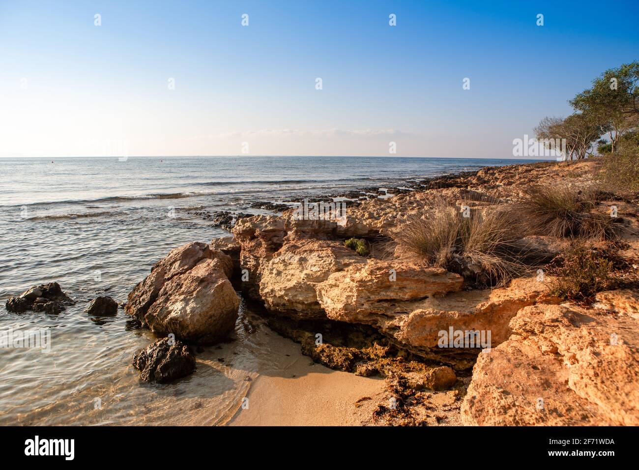 A beautiful summer landscape of a rocky beach in Ayia Napa, Cyprus ...