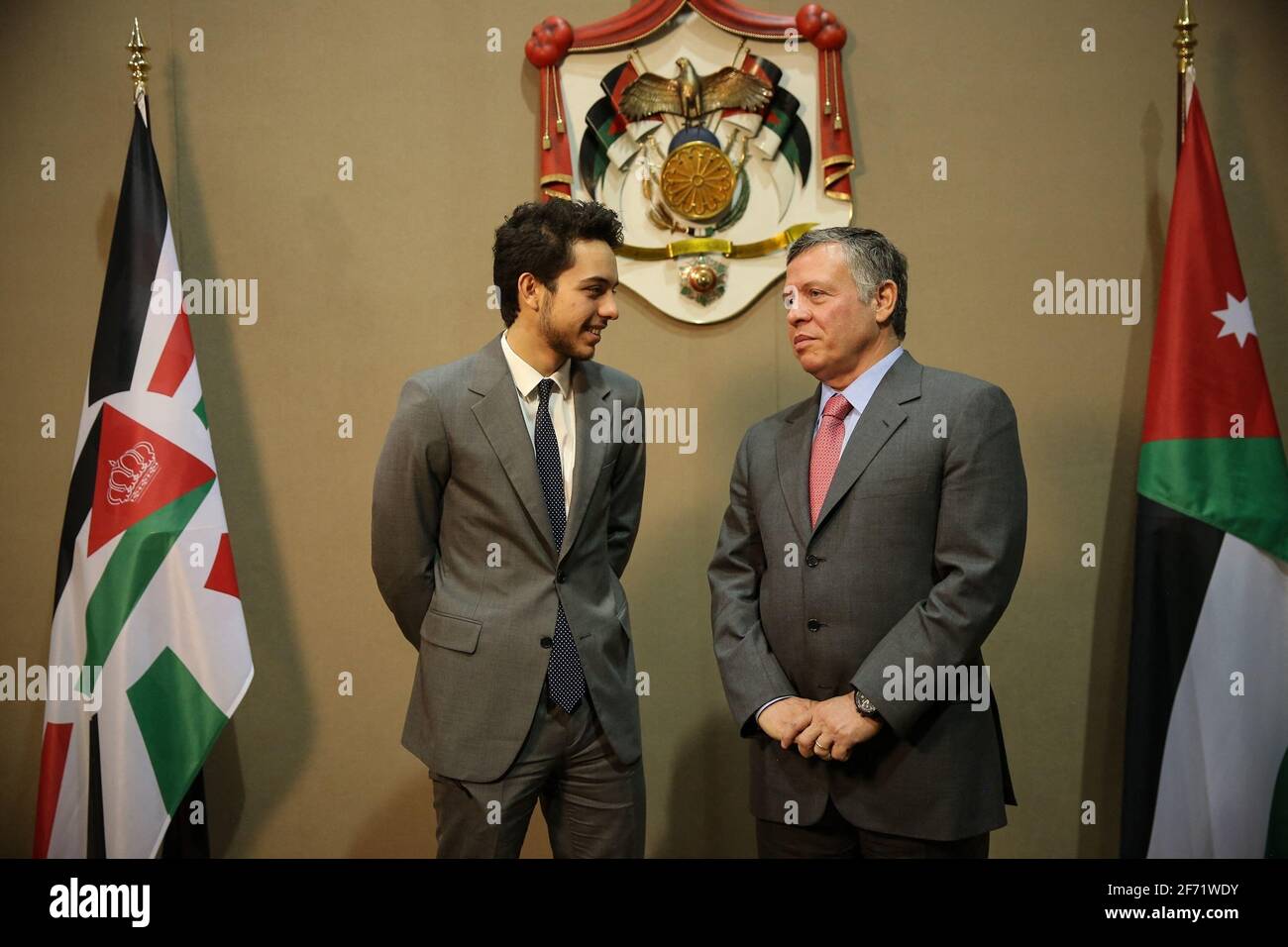 Files- Jordan's King Abdullah II (right) and his son Crown Prince ...