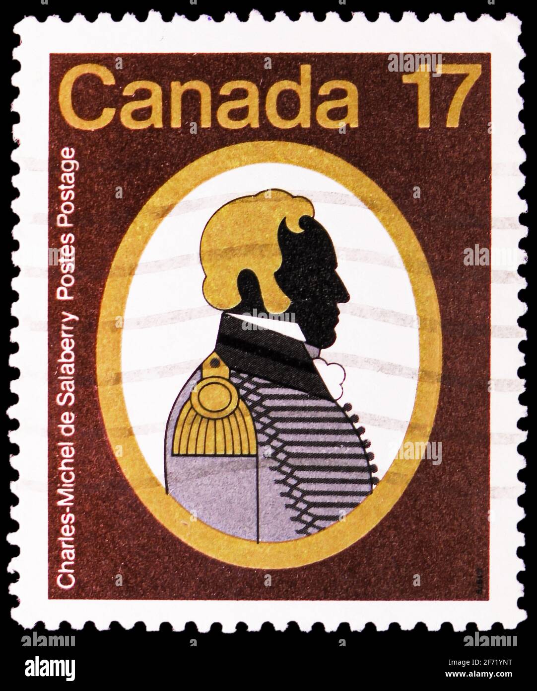 MOSCOW, RUSSIA - FEBRUARY 28, 2021: Postage stamp printed in Canada ...