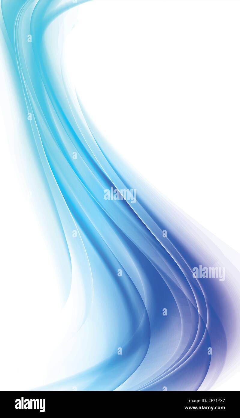 Abstract white background, wavy blue lines - Vector illustration Stock ...