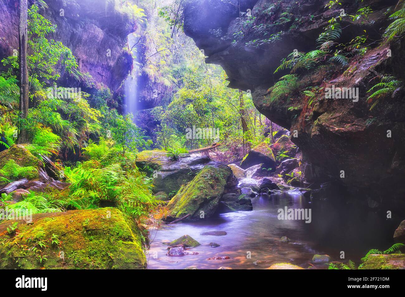 Scenic waterfall after heavy rains falling down to the Grand Canyon of ...