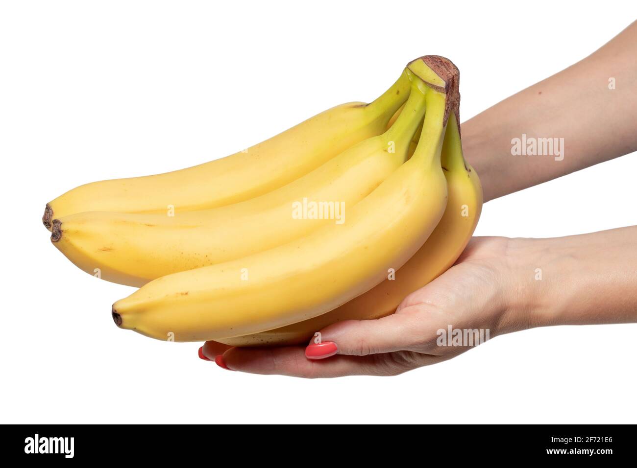 a banana in his hand on a white background Stock Photo - Alamy