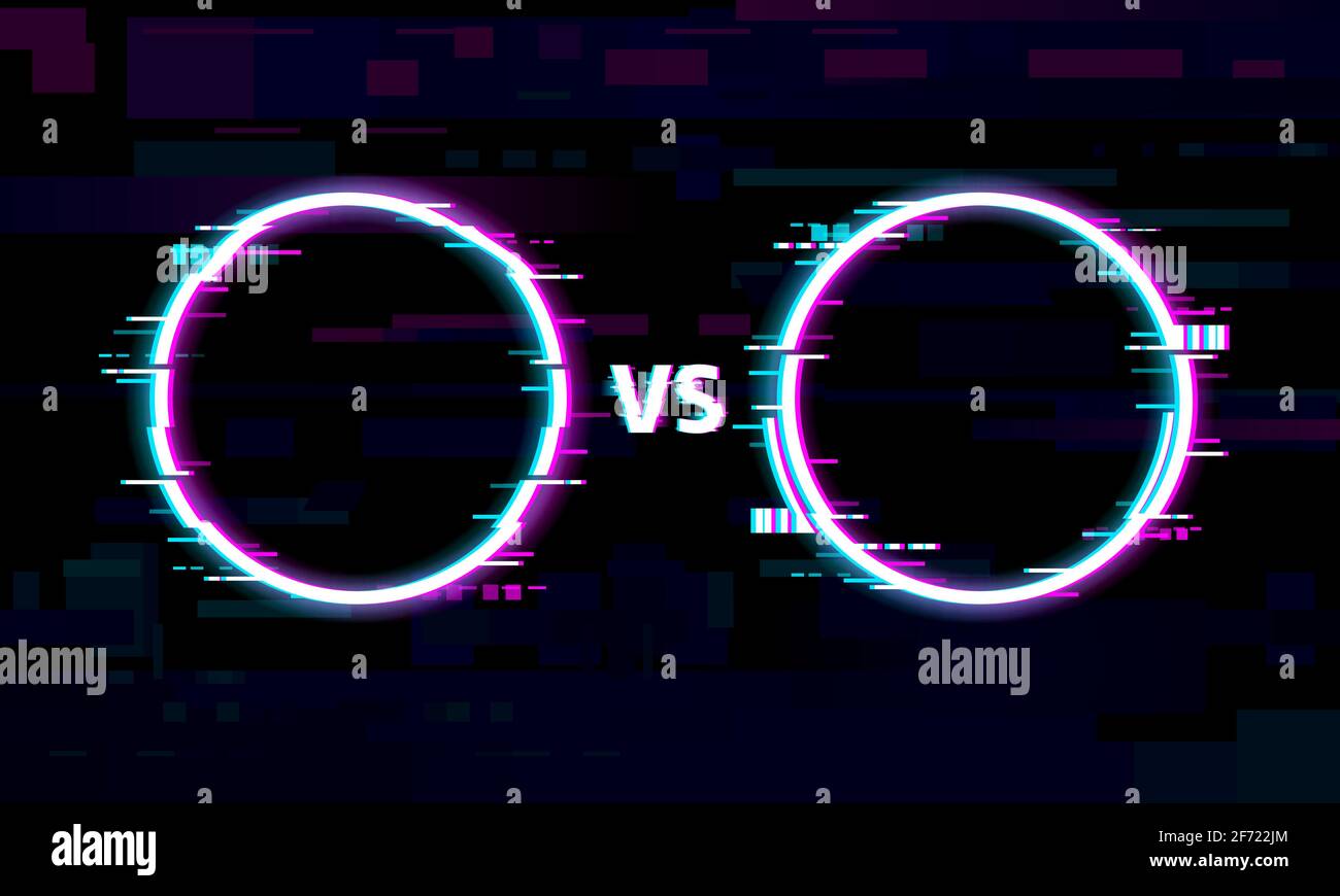 Versus or VS glitch frames of distorted pixels Stock Vector Image & Art ...