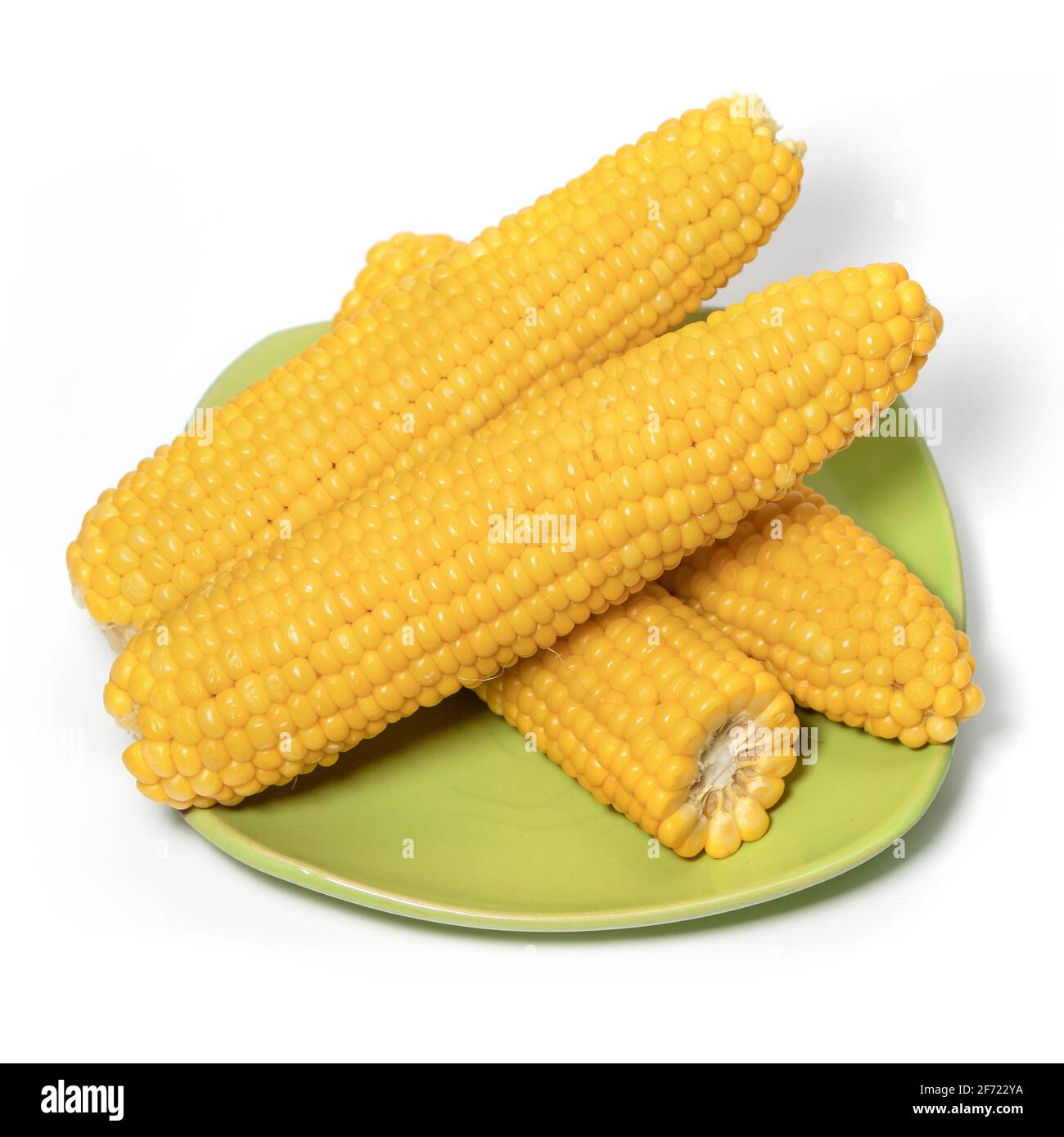 Boiled corn cobs isolated on white background Stock Photo - Alamy