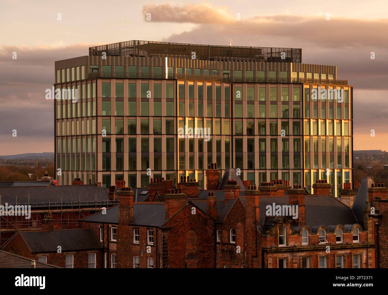 Dusk at the Unity Square Development in Nottingham City, captured from ...