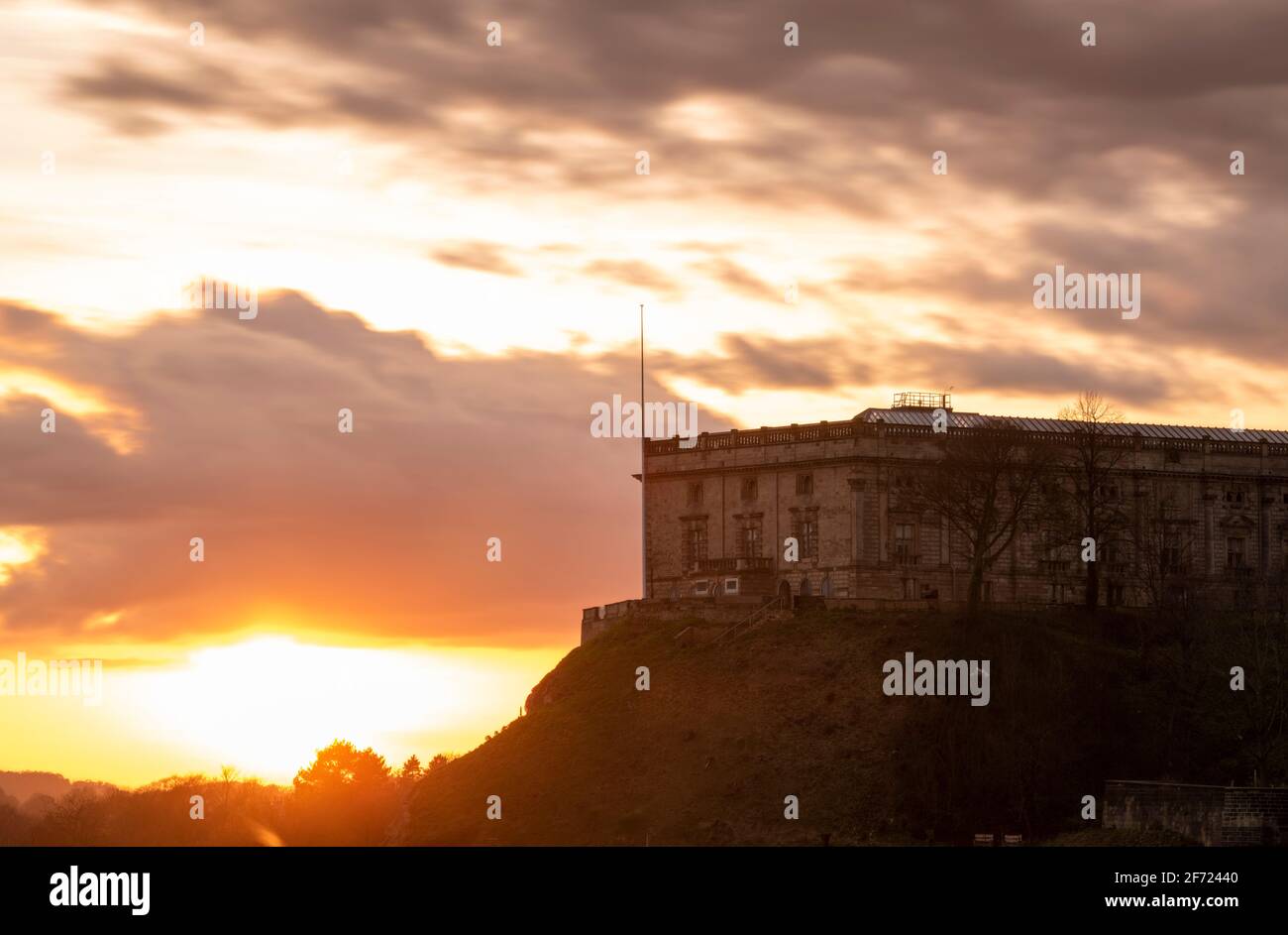 Sunset over Nottingham Castle, captured from the roof of the new ...