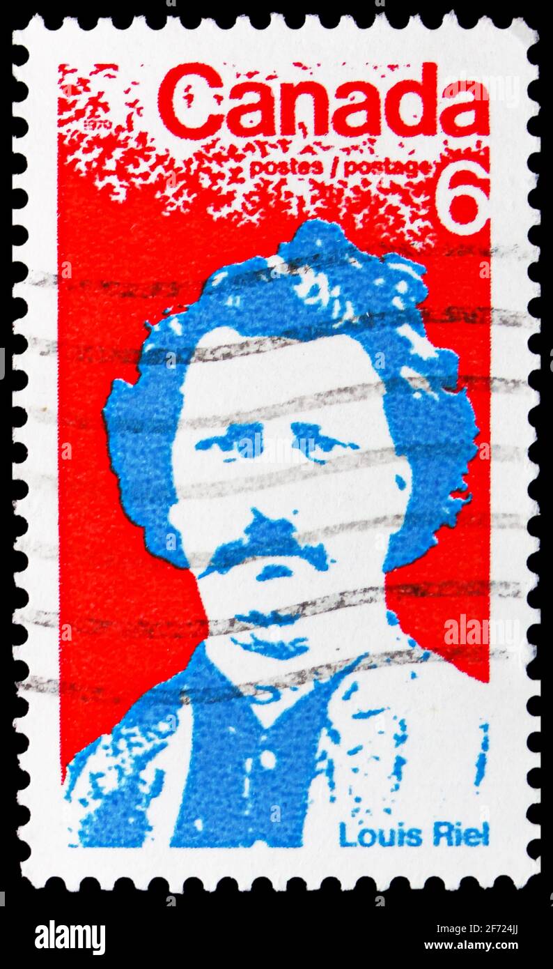 MOSCOW, RUSSIA - FEBRUARY 28, 2021: Postage stamp printed in Canada ...