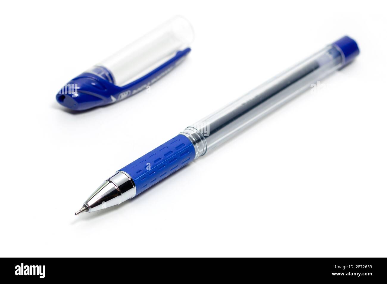 Transparent pen isolated on the white background Stock Photo - Alamy