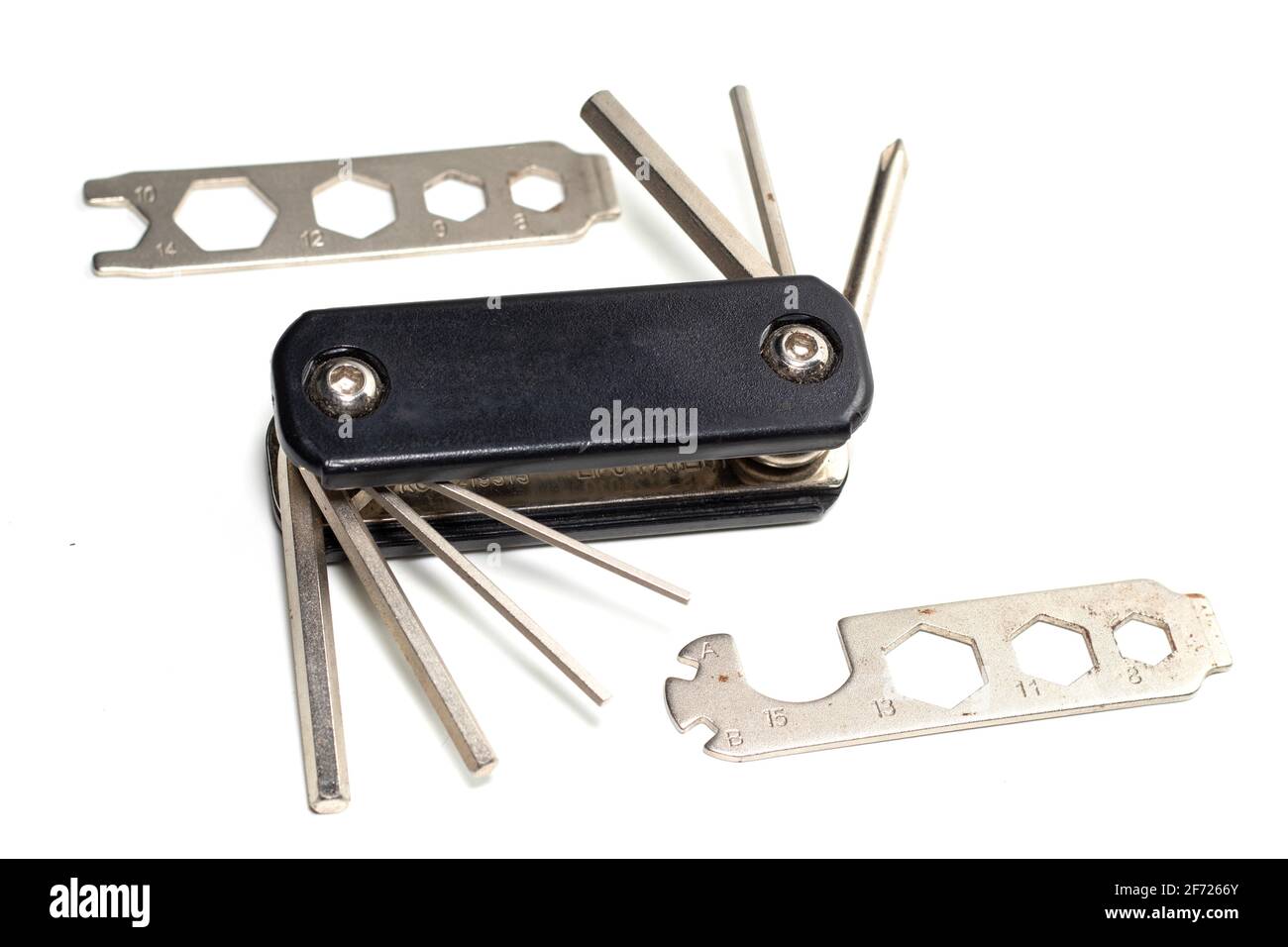 Bicycle multi-function tool with keys and screwdrivers Stock Photo - Alamy