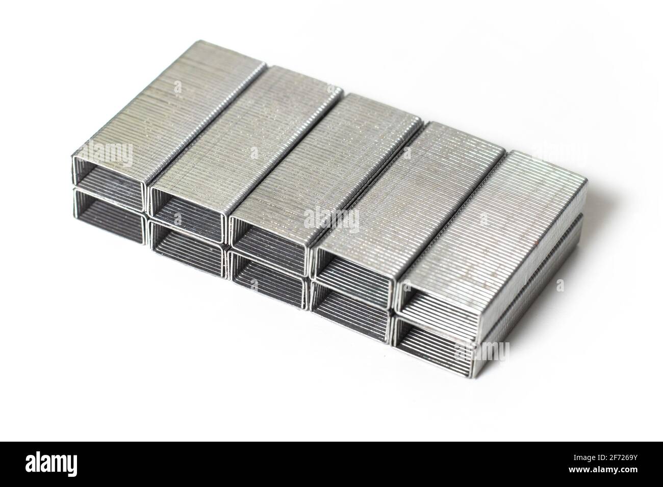 Metal Staples isolate on white background Stock Photo - Alamy