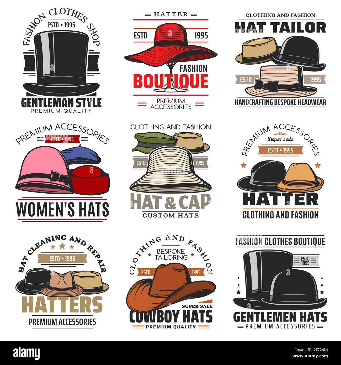 Bespoke hats Stock Vector Images - Alamy