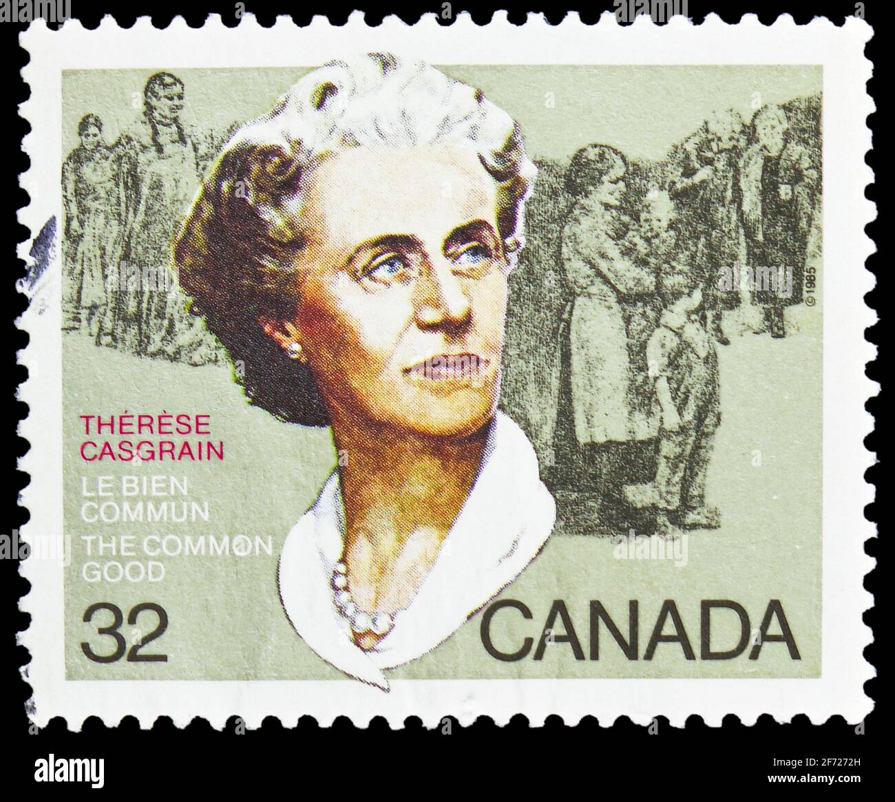 MOSCOW, RUSSIA - FEBRUARY 28, 2021: Postage stamp printed in Canada ...