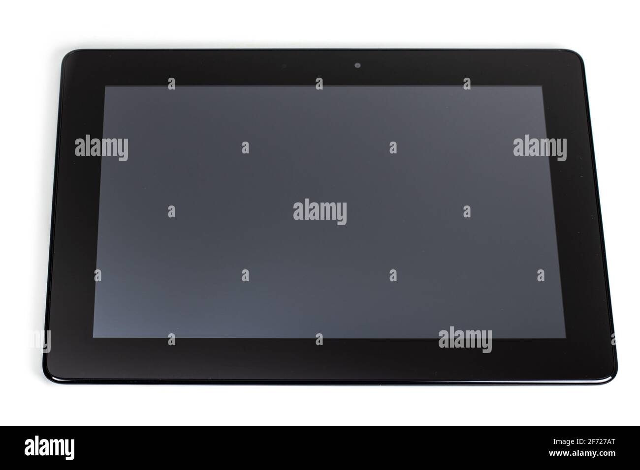 Modern black tablet pc isolated on white Stock Photo - Alamy