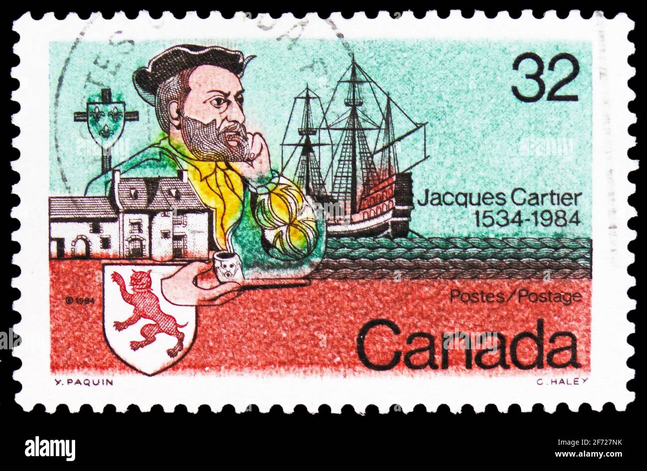 MOSCOW, RUSSIA - FEBRUARY 28, 2021: Postage stamp printed in Canada ...