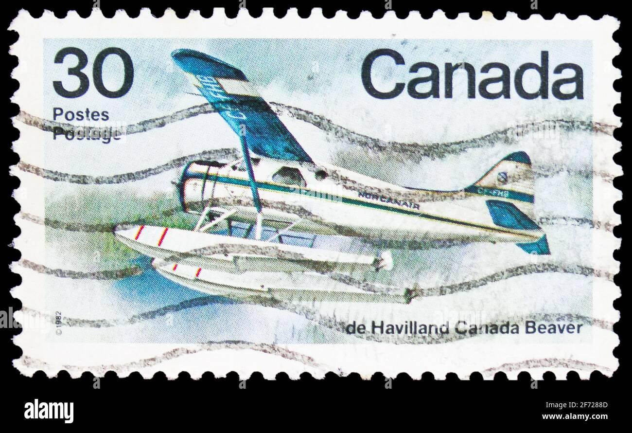 MOSCOW, RUSSIA - FEBRUARY 28, 2021: Postage stamp printed in Canada ...