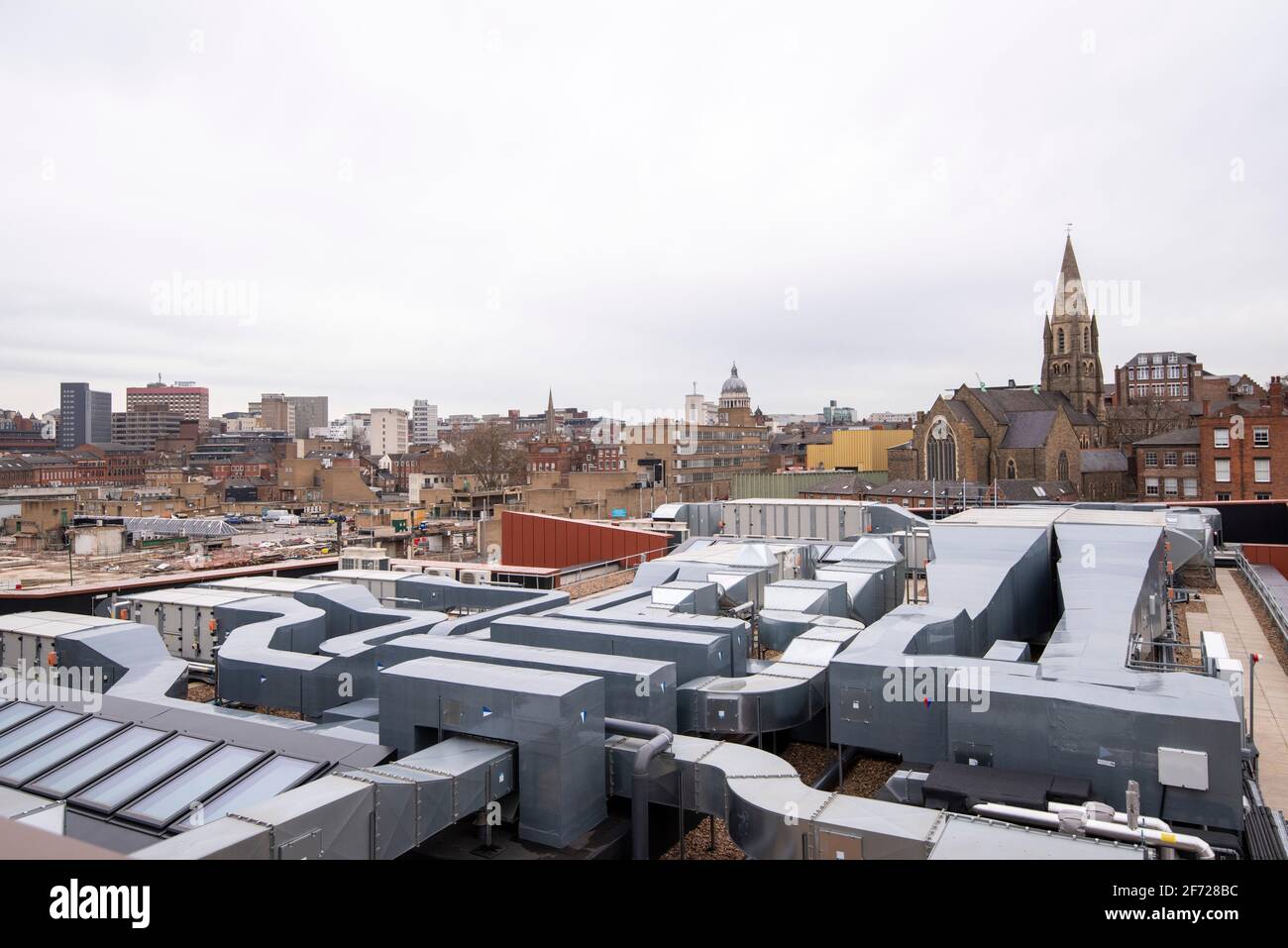 Nottingham City, captured from the roof of the new Nottingham College ...