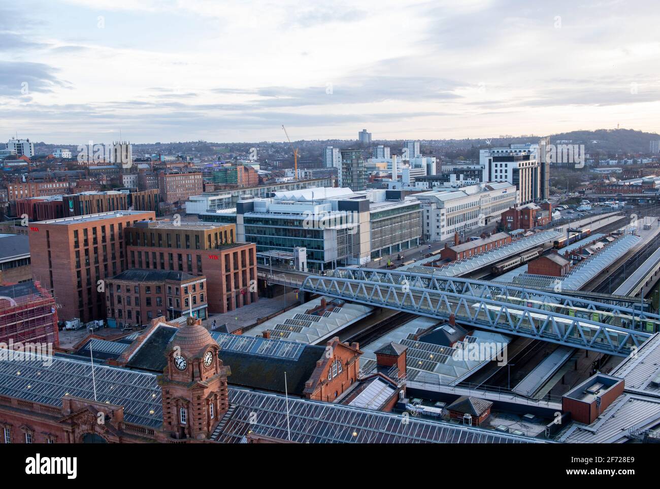 Railway Station and East Side of Nottingham City, captured from the ...