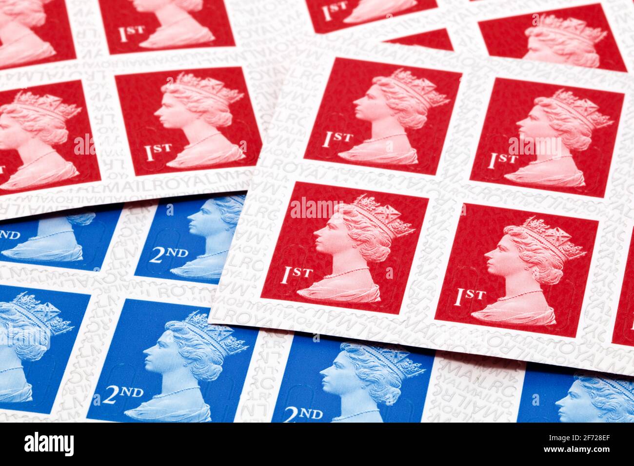 Royal Mail 1st & 2nd Class Stamps Stock Photo - Alamy