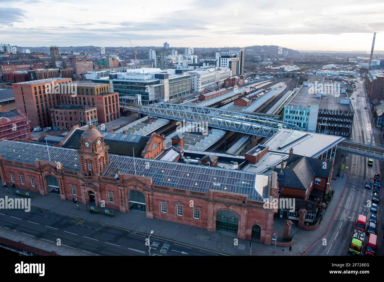 Railway Station and East Side of Nottingham City, captured from the ...