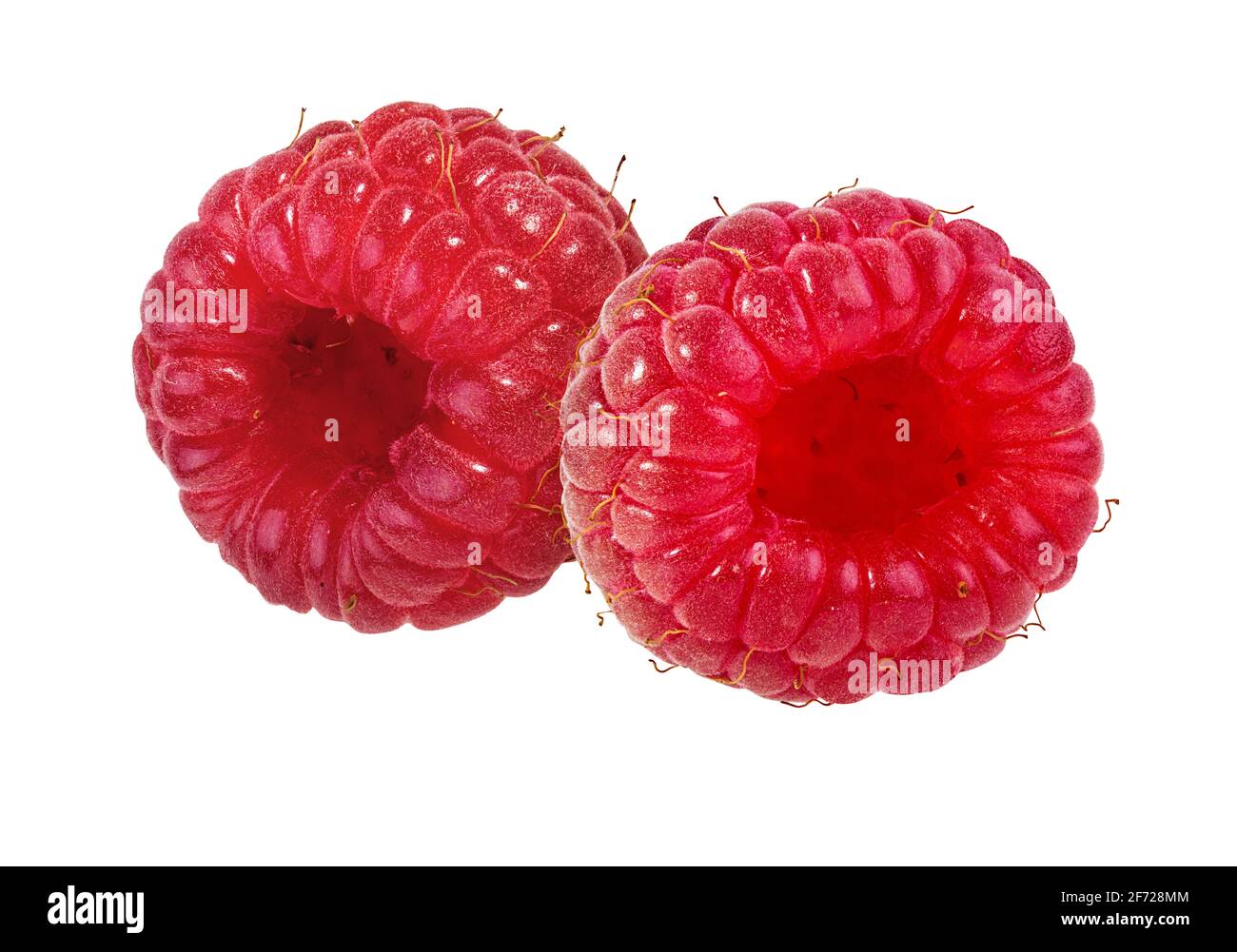 Raspberry with leaf isolated on white Stock Photo - Alamy