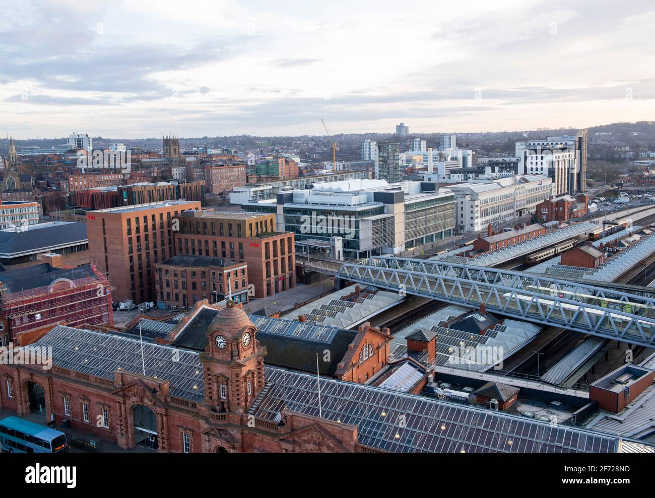 Nottingham City, viewed from the roof of the Unity Square development ...