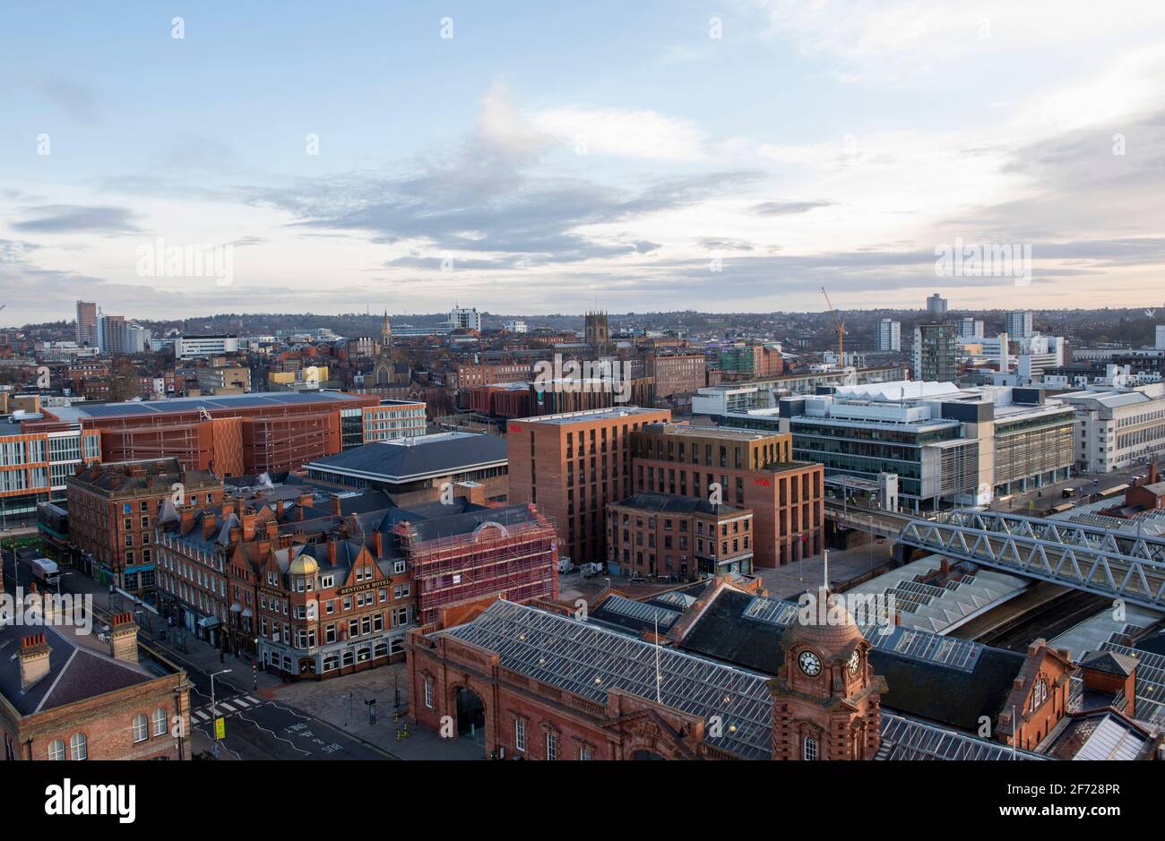 Nottingham City, viewed from the roof of the Unity Square development ...