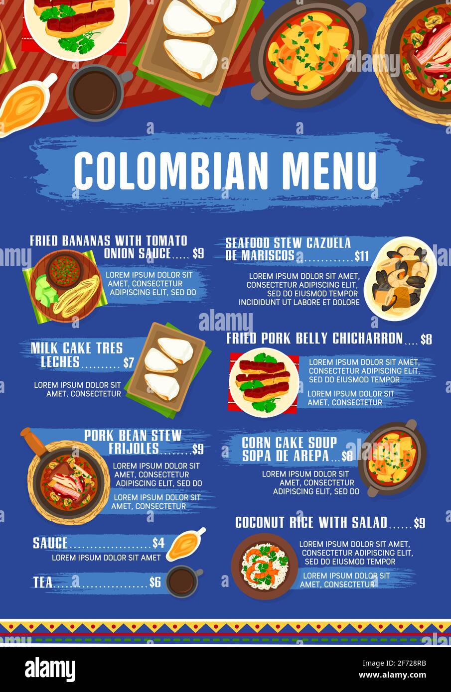 Colombian Breakfast Menu