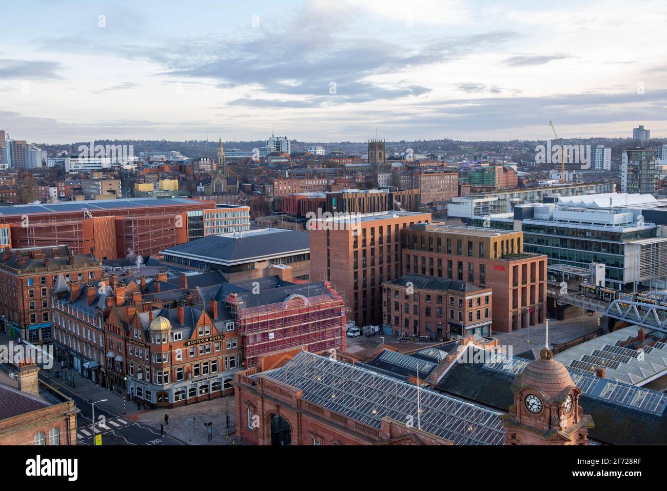 Nottingham City, viewed from the roof of the Unity Square development ...