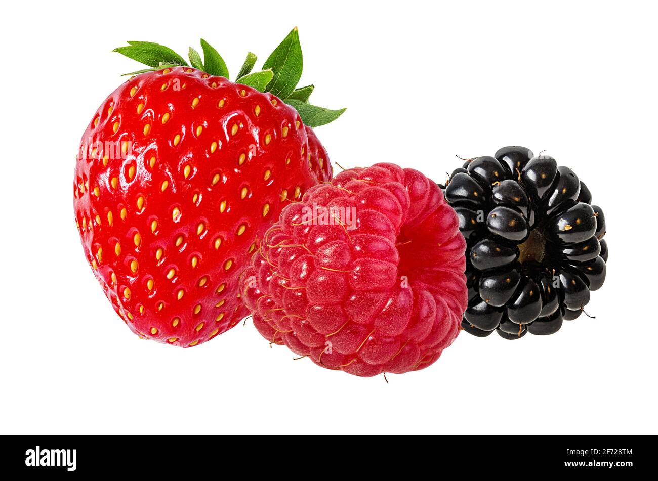 Strawberry ,blackberry and raspberries isolated on a white background ...