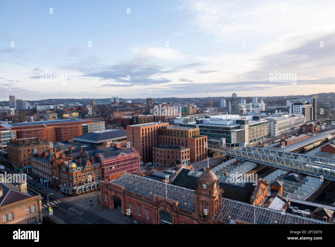 Nottingham City, viewed from the roof of the Unity Square development ...